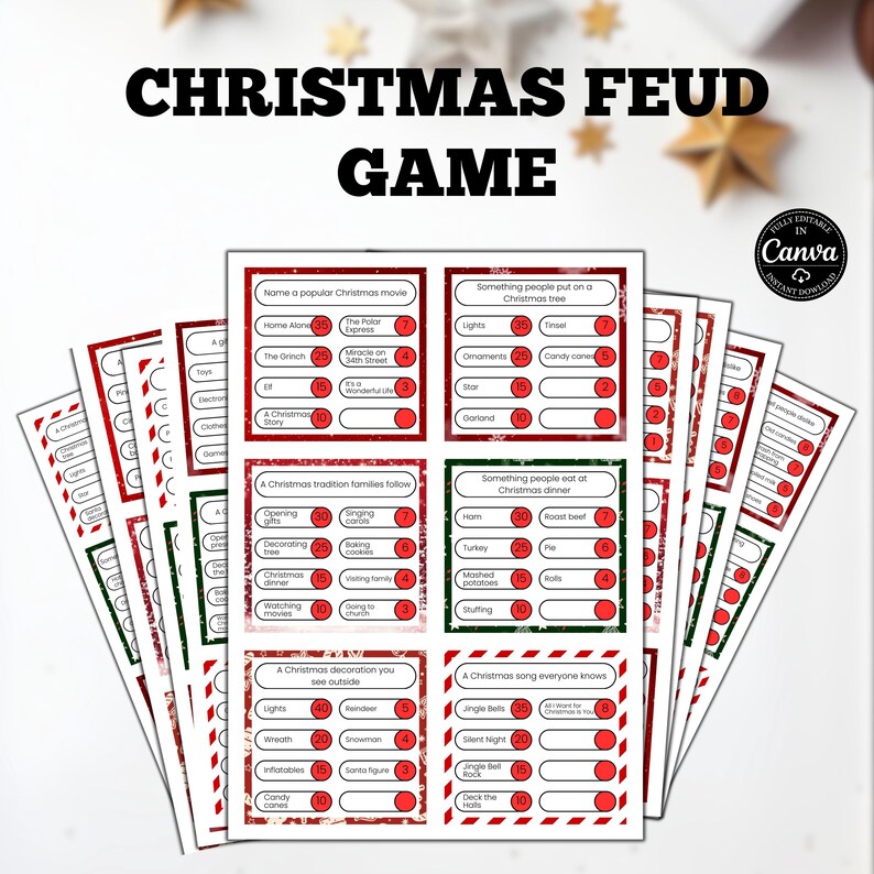 Christmas Friendly Feud Game Printable, Holiday Family Trivia Games ...
