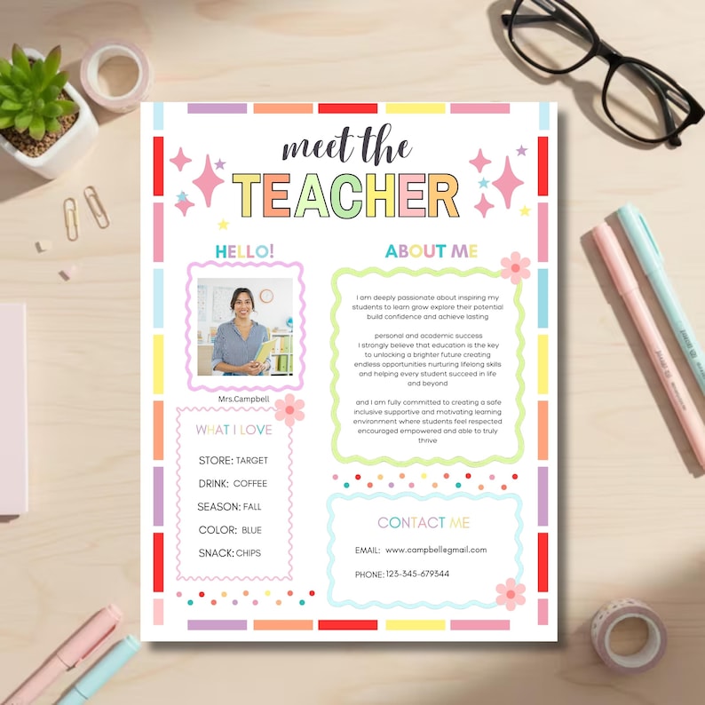 Editable Meet the Teacher Pastel Template, Back to School Flyer, All ...