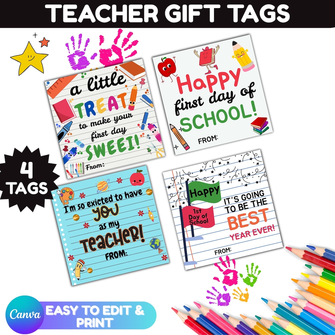 Printable Teacher Gift Tags | First Day of School Favor Tag | I'm so ...