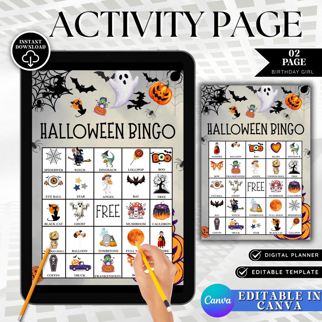 Halloween Bingo Game Printable for Kids – 2X Fun Party & Classroom ...