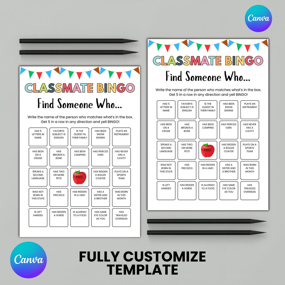 Classmate Bingo Icebreaker: Back to School Activity (editable Canva ...