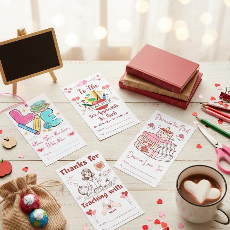 Editable Teacher Valentine Gift Tags Bundle Printable, School Staff ...