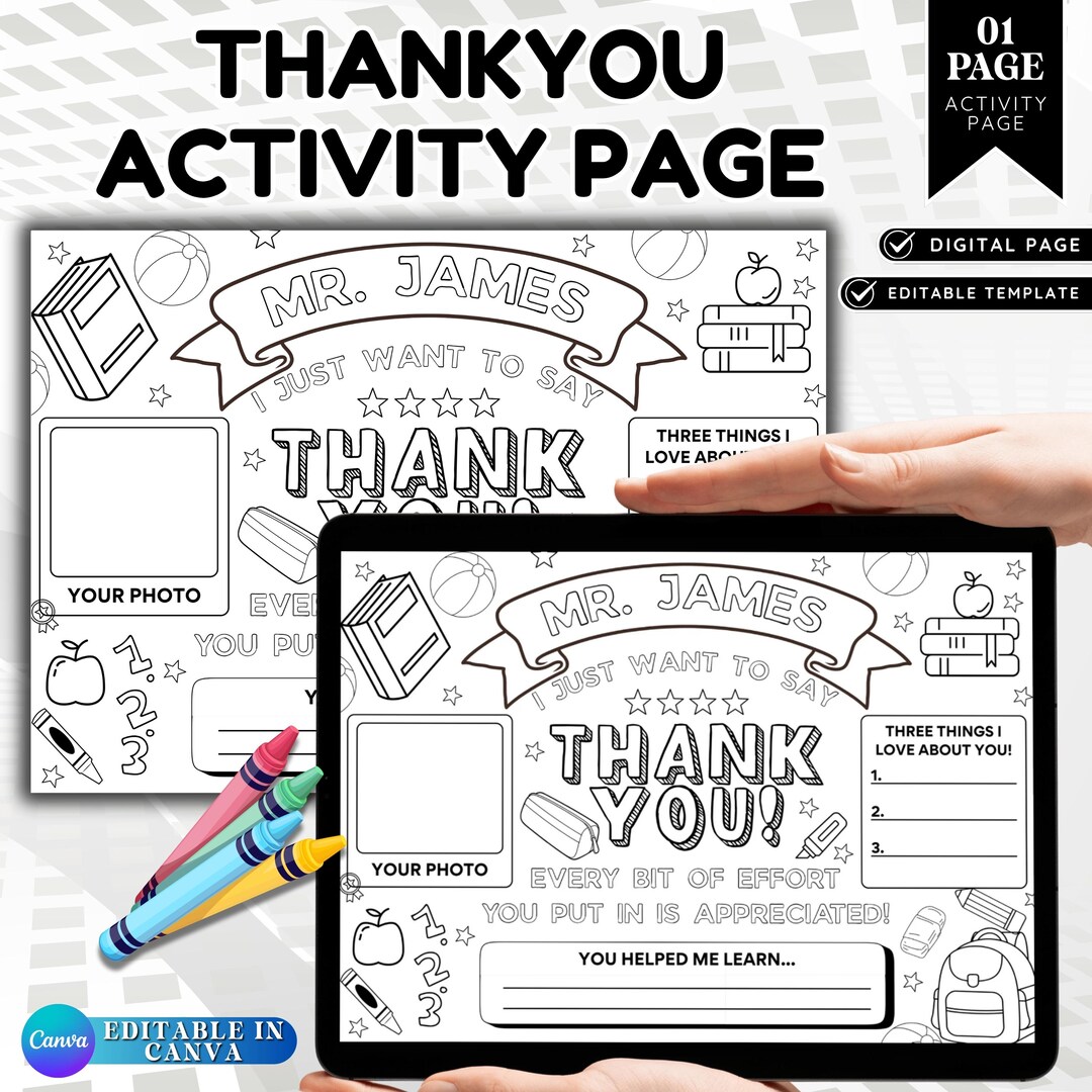 Teacher Appreciation Coloring Page Printable: Thank You Teacher Gift ...