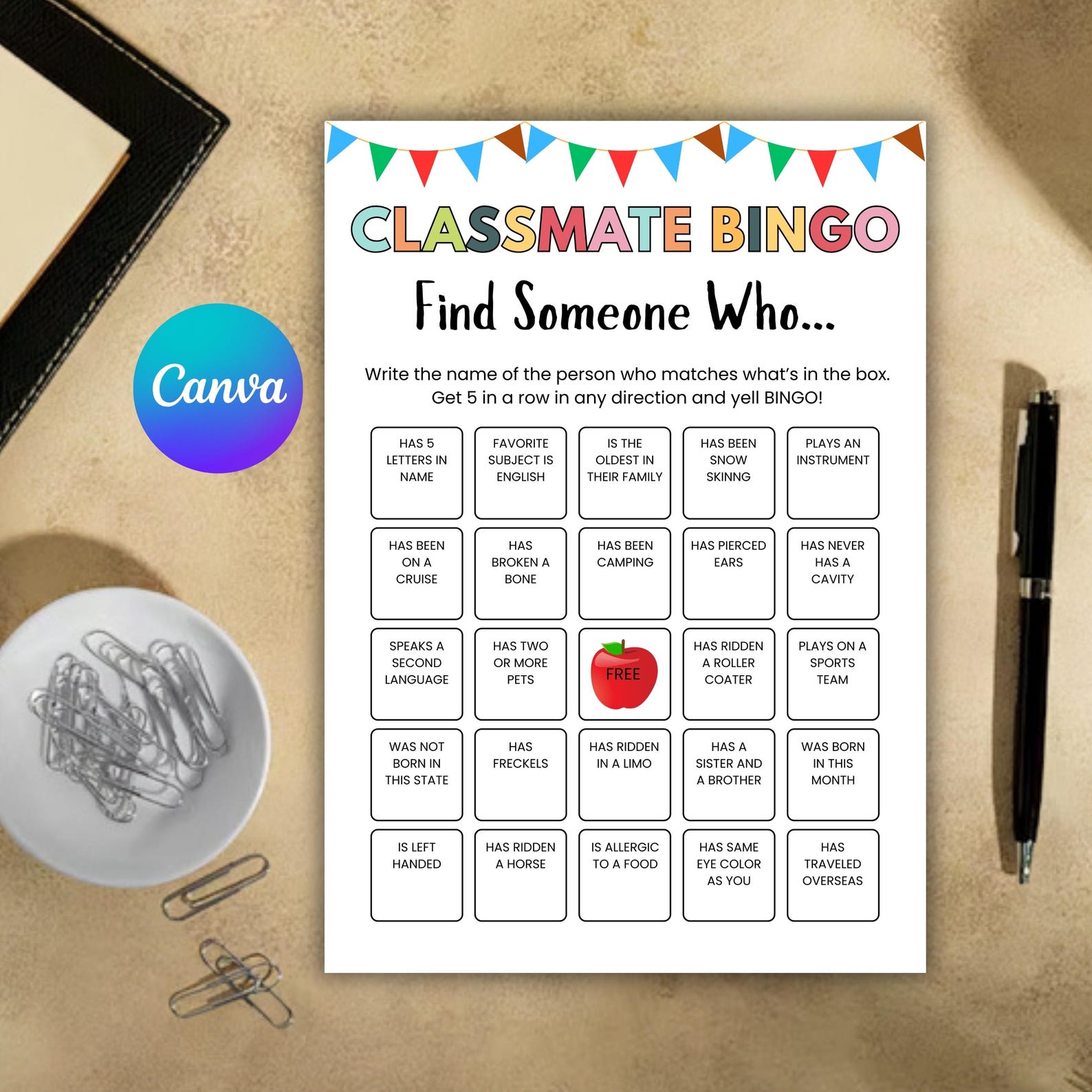 Classmate Bingo Icebreaker: Back to School Activity (editable Canva ...