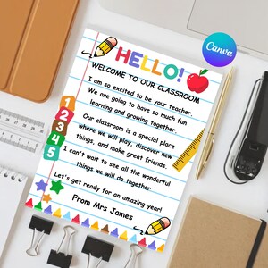 Editable Welcome Back to School Letter Template: Printable Teacher Note ...