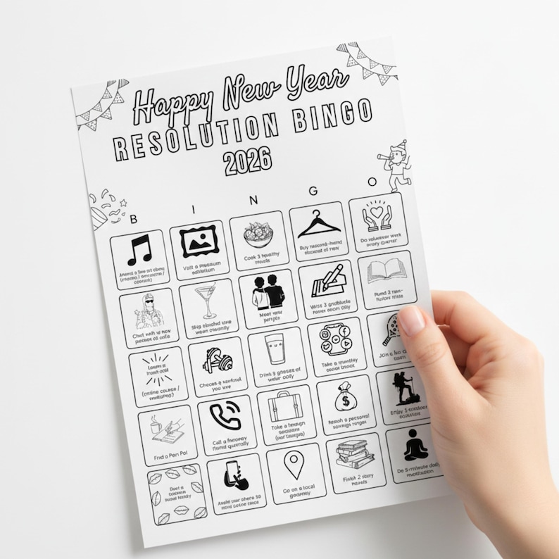 2026 Vision Board Bingo Card, New Year Bingo, 2026 Bingo Printable Card ...