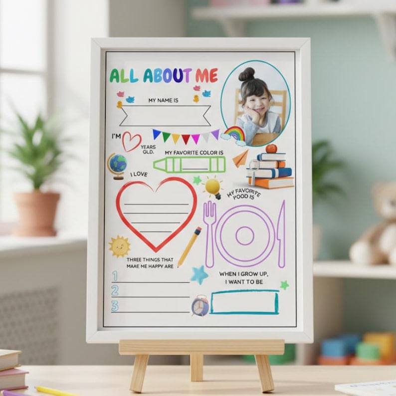 All About Me Worksheet Printable, Back to School Classroom Activity ...