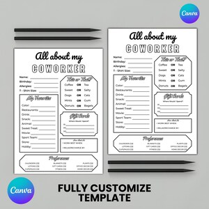 Coworker Info Sheet: Team Building Questionnaire (PDF Printable ...