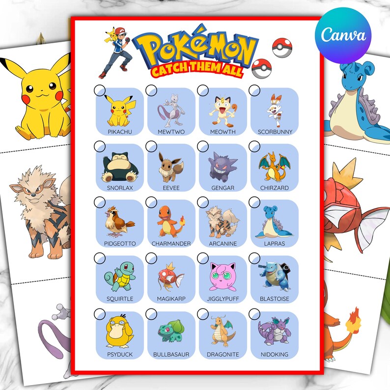 Pokemon Scavenger Hunt Printable Game: Birthday Treasure Hunt Activity ...