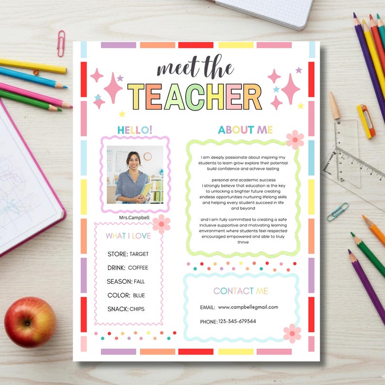 Editable Meet the Teacher Pastel Template, Back to School Flyer, All ...