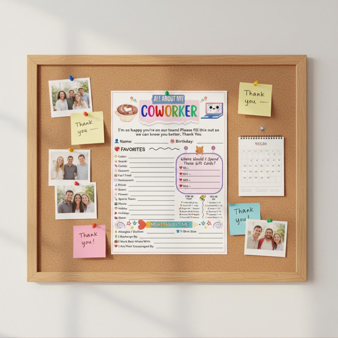 Printable Coworker Favorites Questionnaire, Staff Appreciation Survey ...