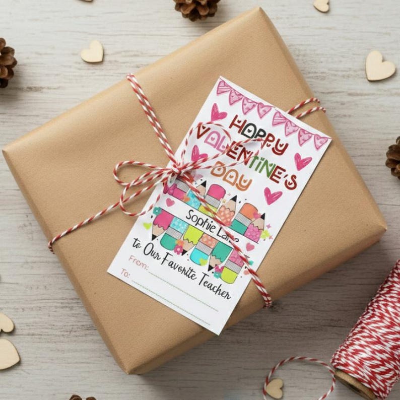 Editable Teacher Valentine Gift Tags Bundle Printable, School Staff ...