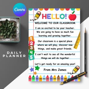 Editable Welcome Back to School Letter Template: Printable Teacher Note ...