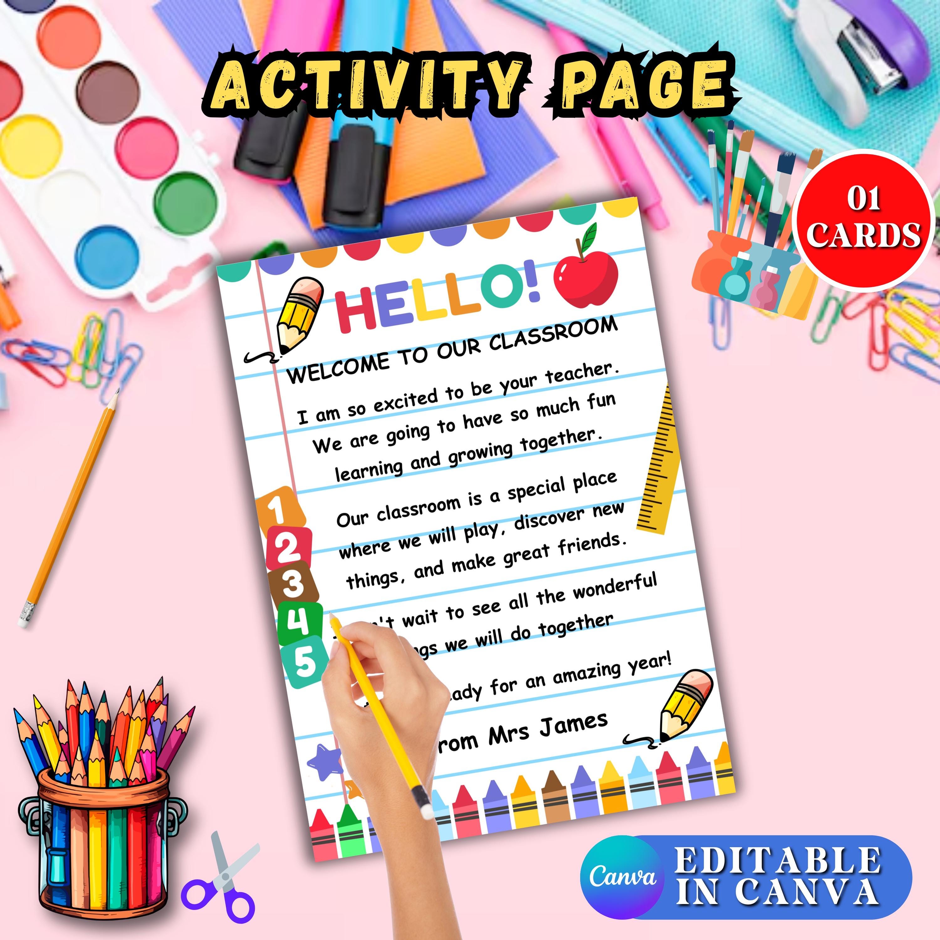 Editable Welcome Back to School Letter Template: Printable Teacher Note ...