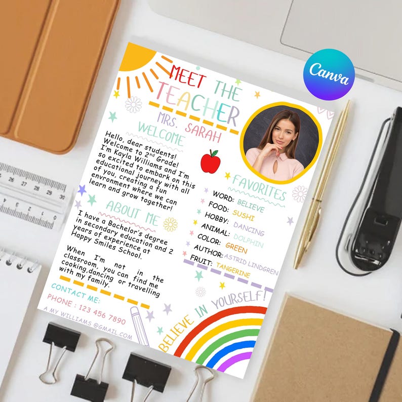 Editable Meet the Teacher Template: Back to School Flyer (canva ...