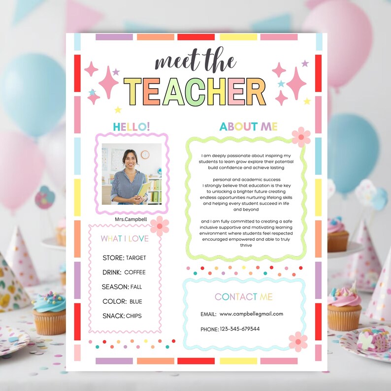 Editable Meet the Teacher Pastel Template, Back to School Flyer, All ...