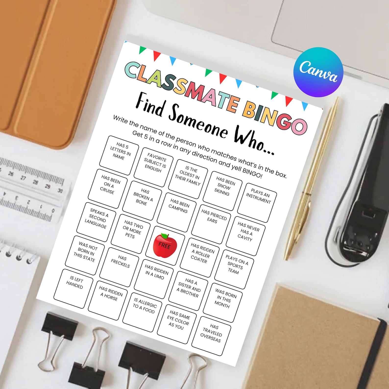 Classmate Bingo Icebreaker: Back to School Activity (editable Canva ...