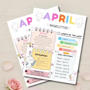 Editable Classroom Newsletter Template, Monthly School Newsletter Canva ...