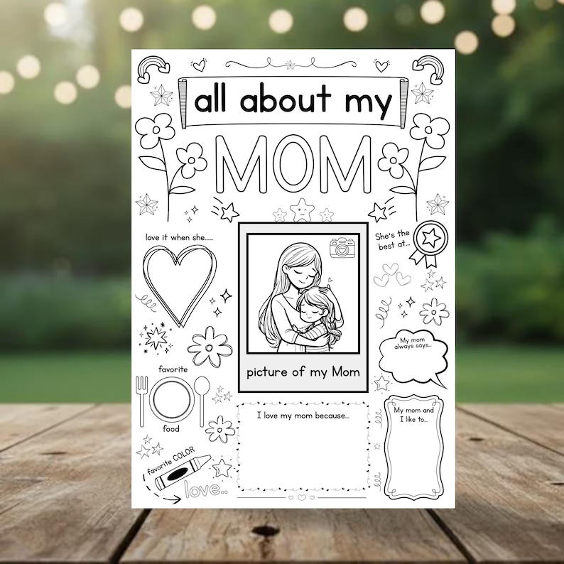 All About My Mom Printable Mothers Day Activity Sheet for Kids ...