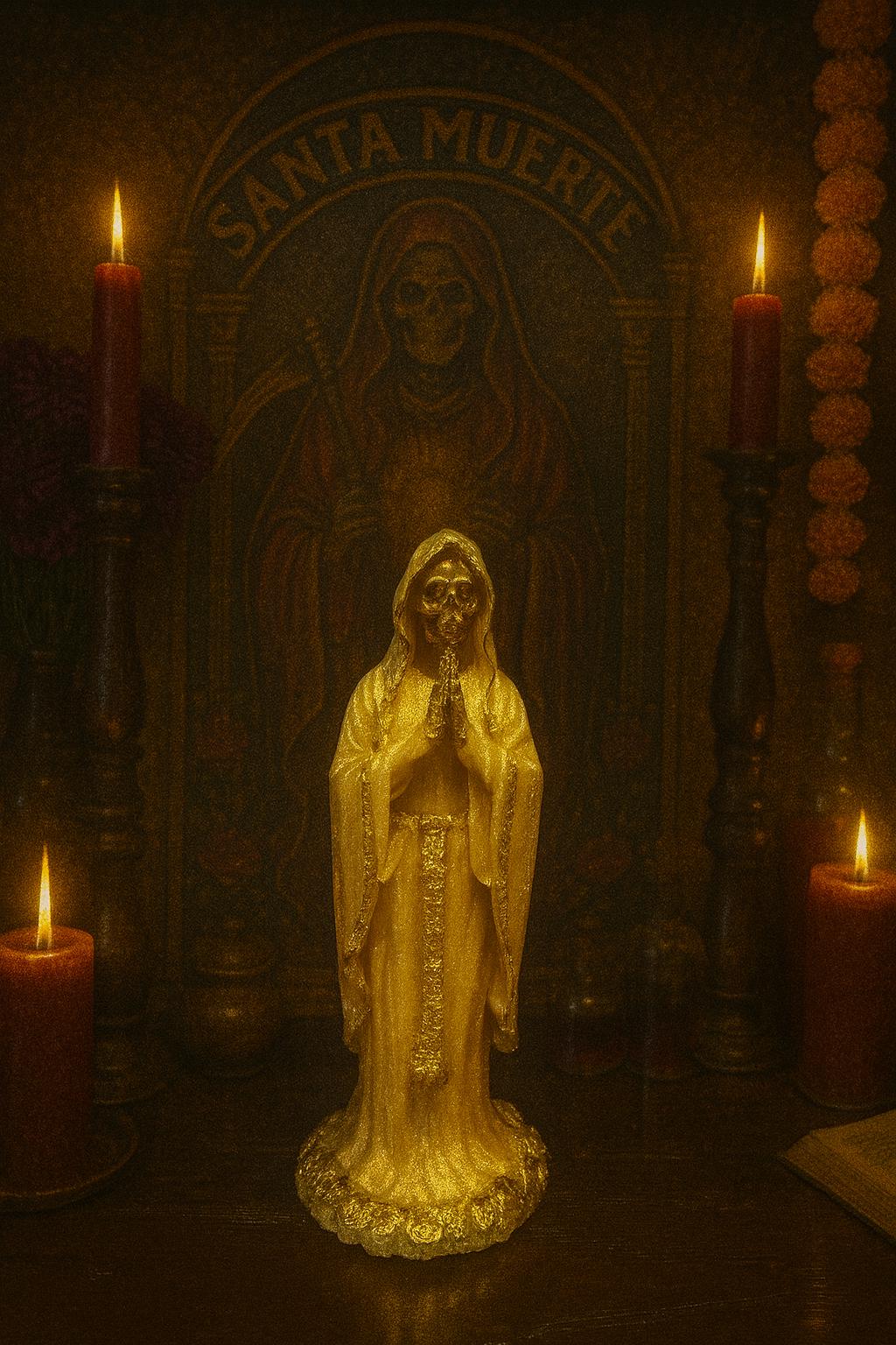Shadow Shaman Hand-cast Santa Muerte Statues. Spiritually Blessed ...