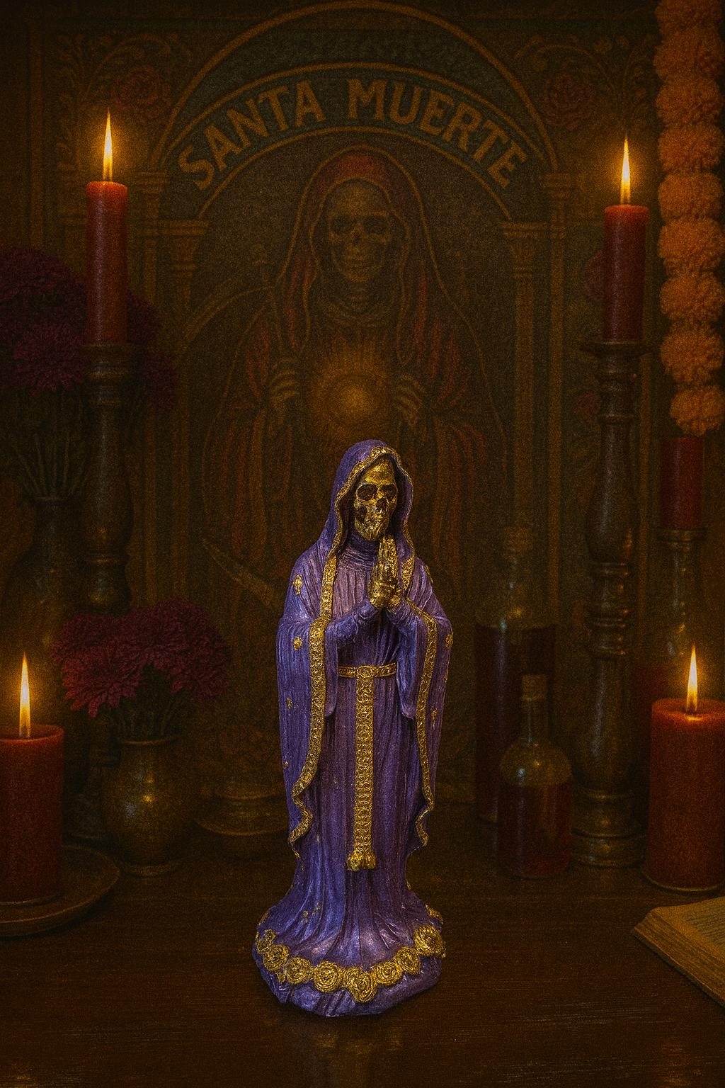 Shadow Shaman Hand-cast Santa Muerte Statues. Spiritually Blessed ...