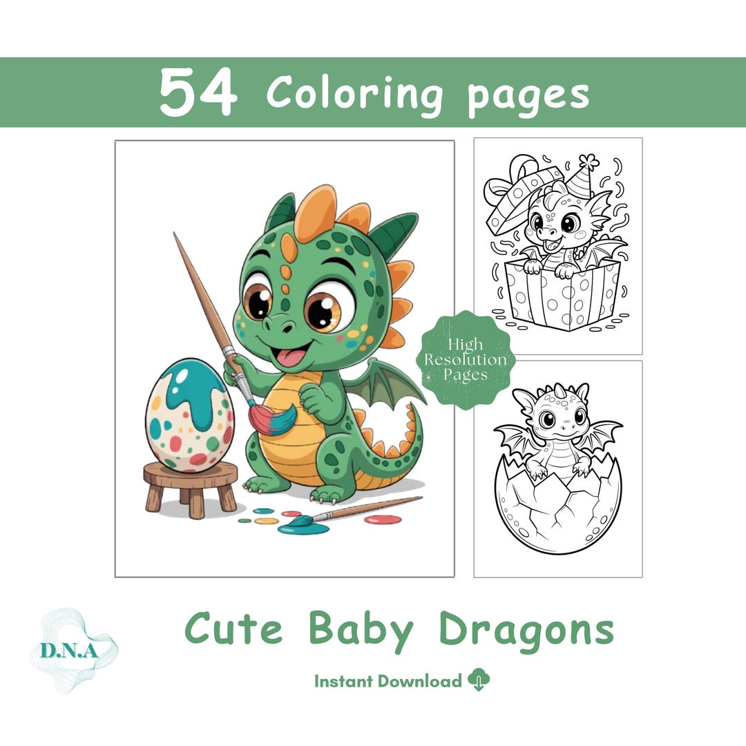 54 Cute Baby Dragons Coloring Pages | Fantasy Dragon Printable Coloring ...