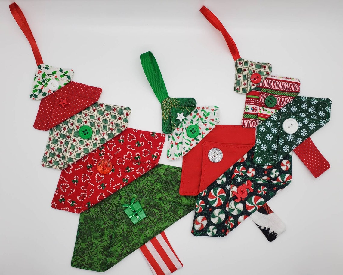 Fabric Christmas Tree Ornament Set Cute Christmas Trees - Etsy