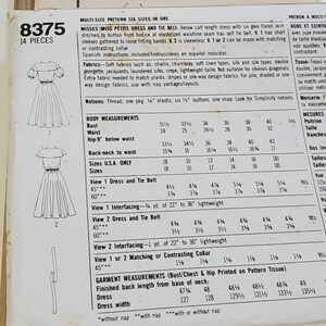 UNCUT: Simplicity 8375 Pattern, Misses'/Miss Petite Dress and Tie Belt ...