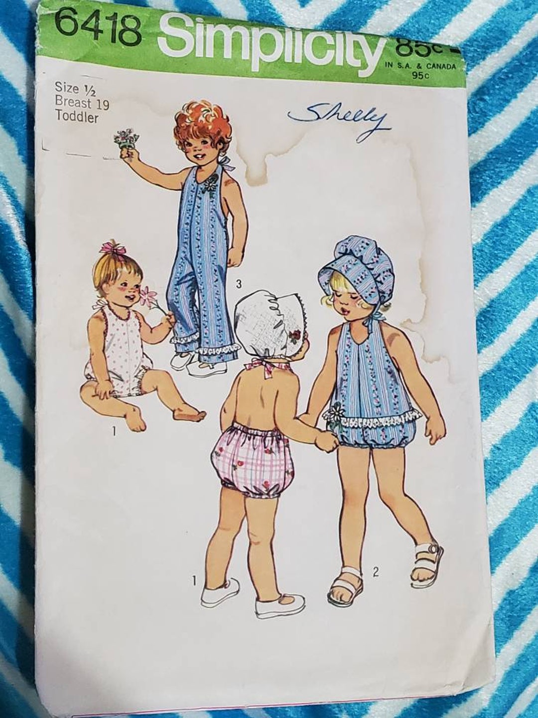 PARTIALLY CUT: Simplicity 6418 Pattern, Toddler/infants' Playsuit, Bell ...
