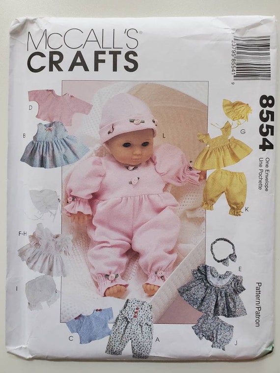 UNCUT Mccall's 8554 Sewing Pattern for Baby Doll Clothes - Etsy