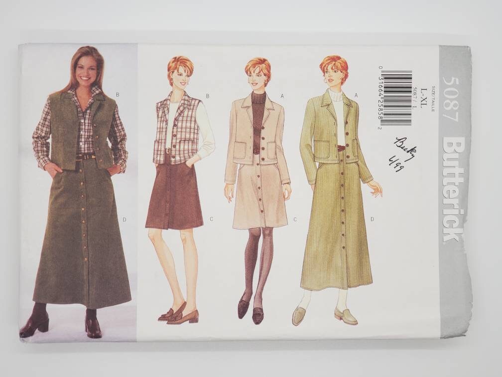 UNCUT: Butterick 3030 Pattern and Butterick 5087 Pattern, Misses ...