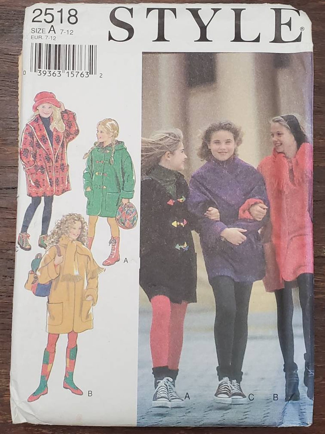 UNCUT: Style 2518 Pattern, Girls' Coat Pattern, Winter Girls Jacket ...