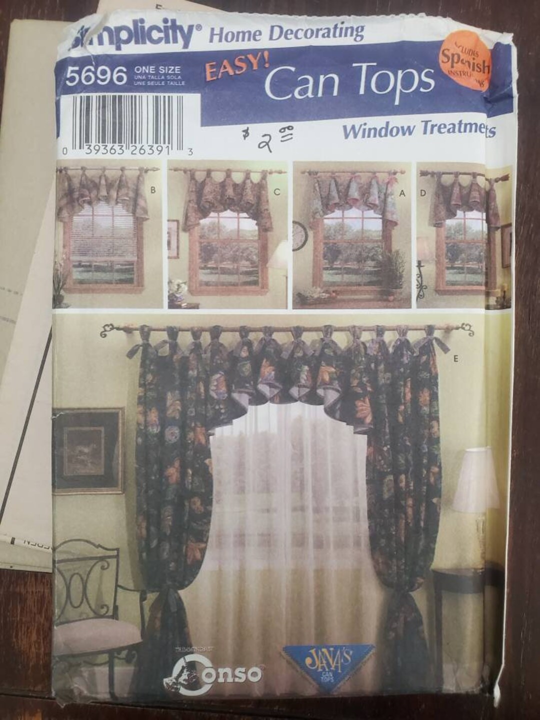UNCUT: Simplicity 5696 / 0622 Pattern, Drapery & Valance Sewing Pattern ...