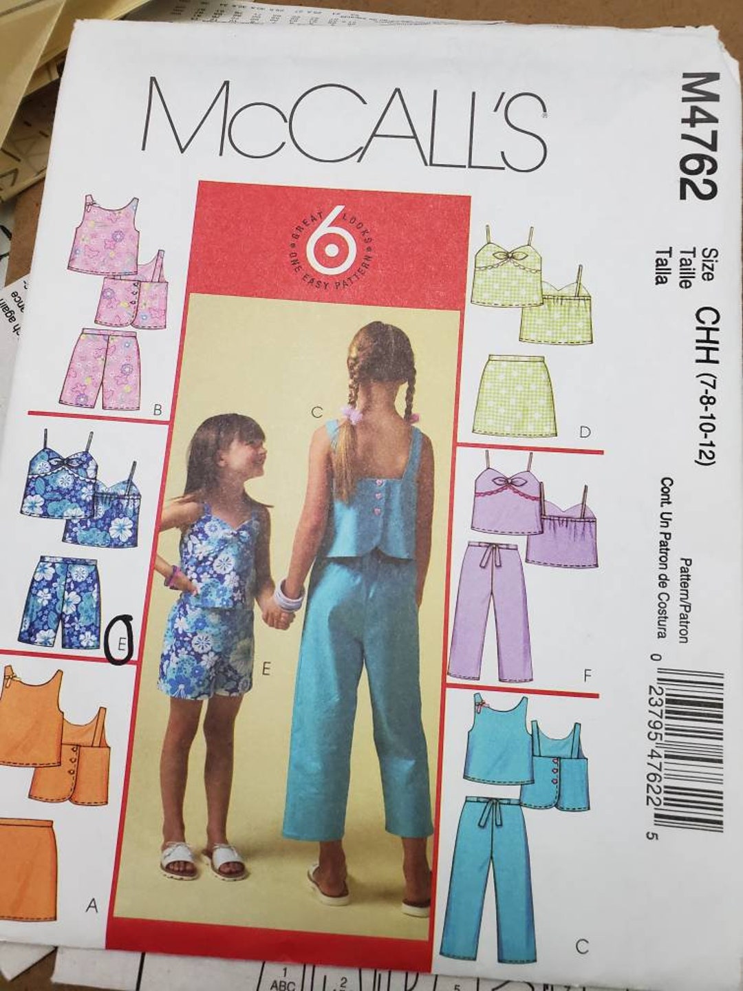 CUT and INCOMPLETE: Mccall's M4762 Pattern. Children's & Girls' Shirts ...