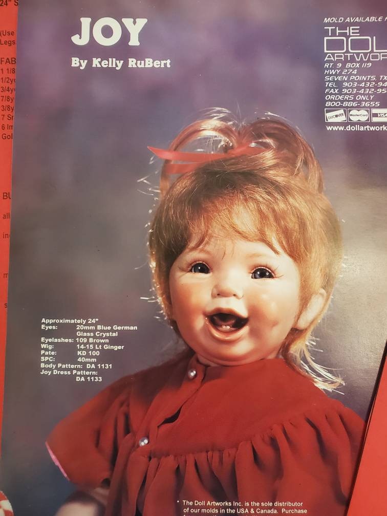 The Doll Artworks Inc Pattern DA 1131, DA 1133 / Joy Doll by Kelly ...