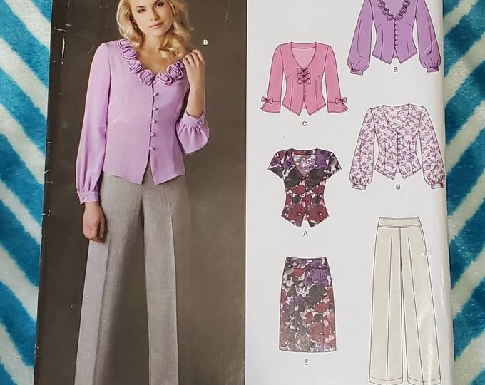 UNCUT: New Look 6011 Pattern, Misses' Blouses, Long Sleeve, Slacks ...