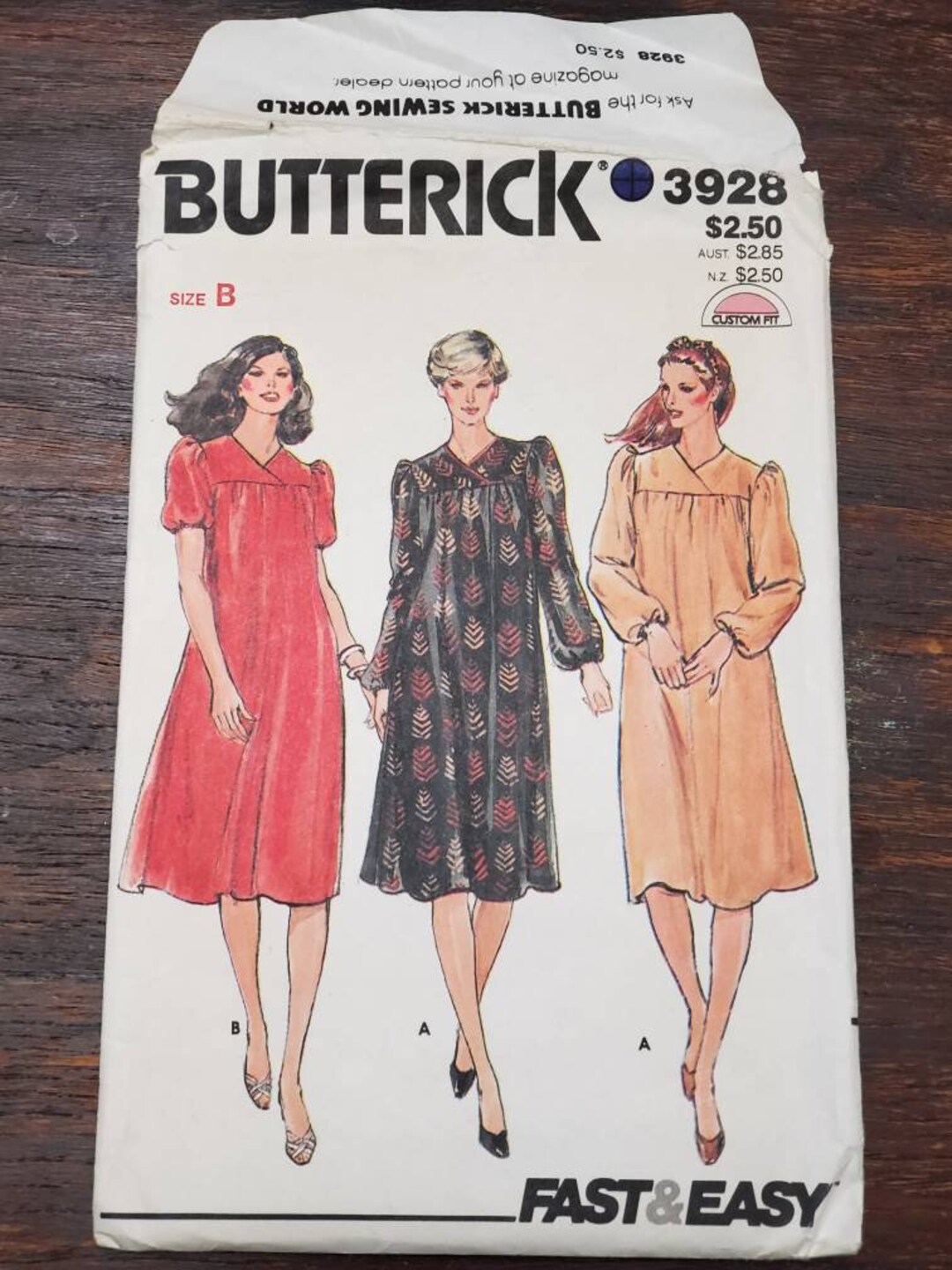 UNCUT: Butterick 3928 Pattern, Misses' Dress Pattern, Loose-fitting ...