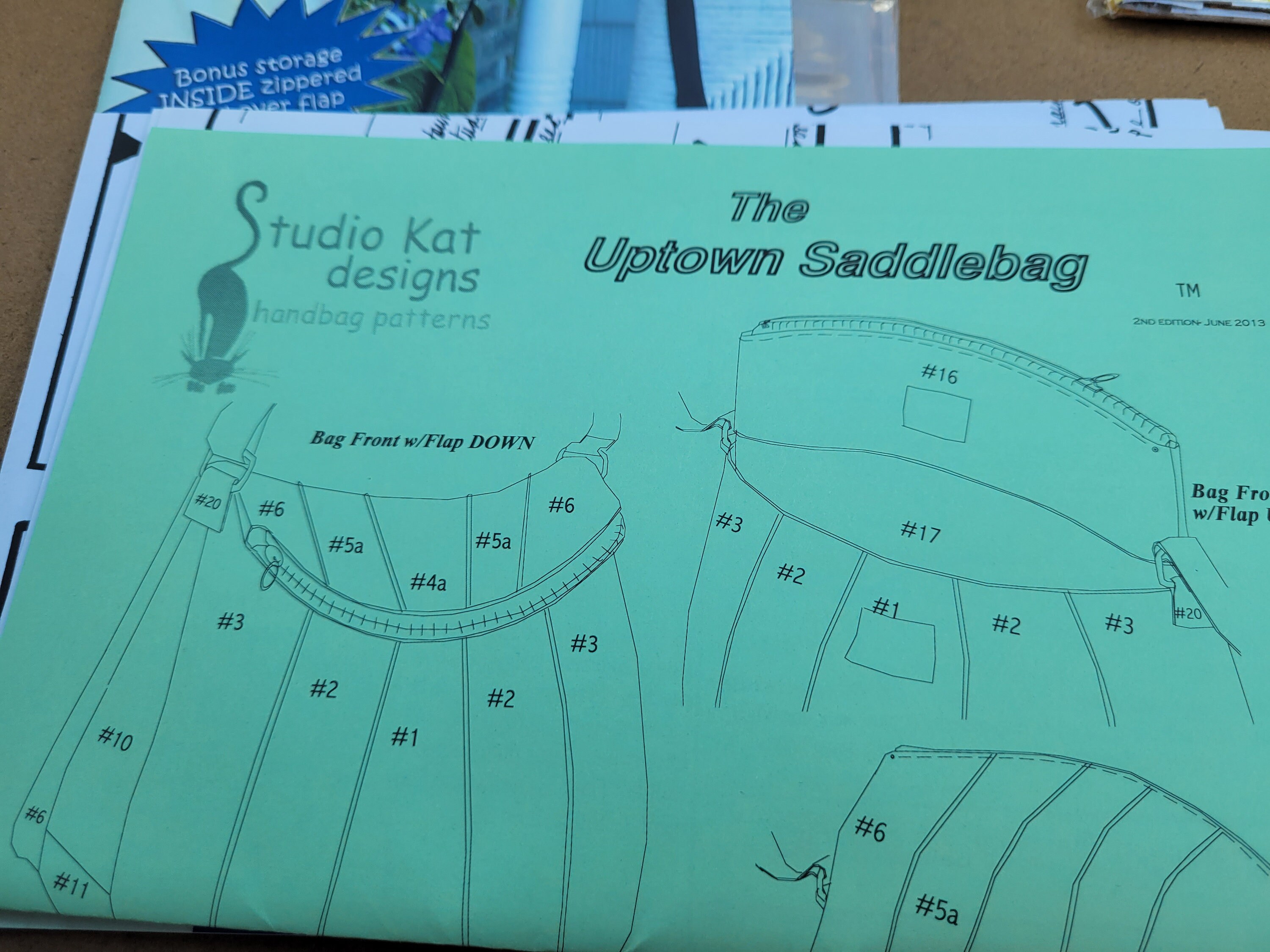 Studio Kat Designs Bag Patterns: UNCUT Uptown Saddlebag Pattern, CUT ...