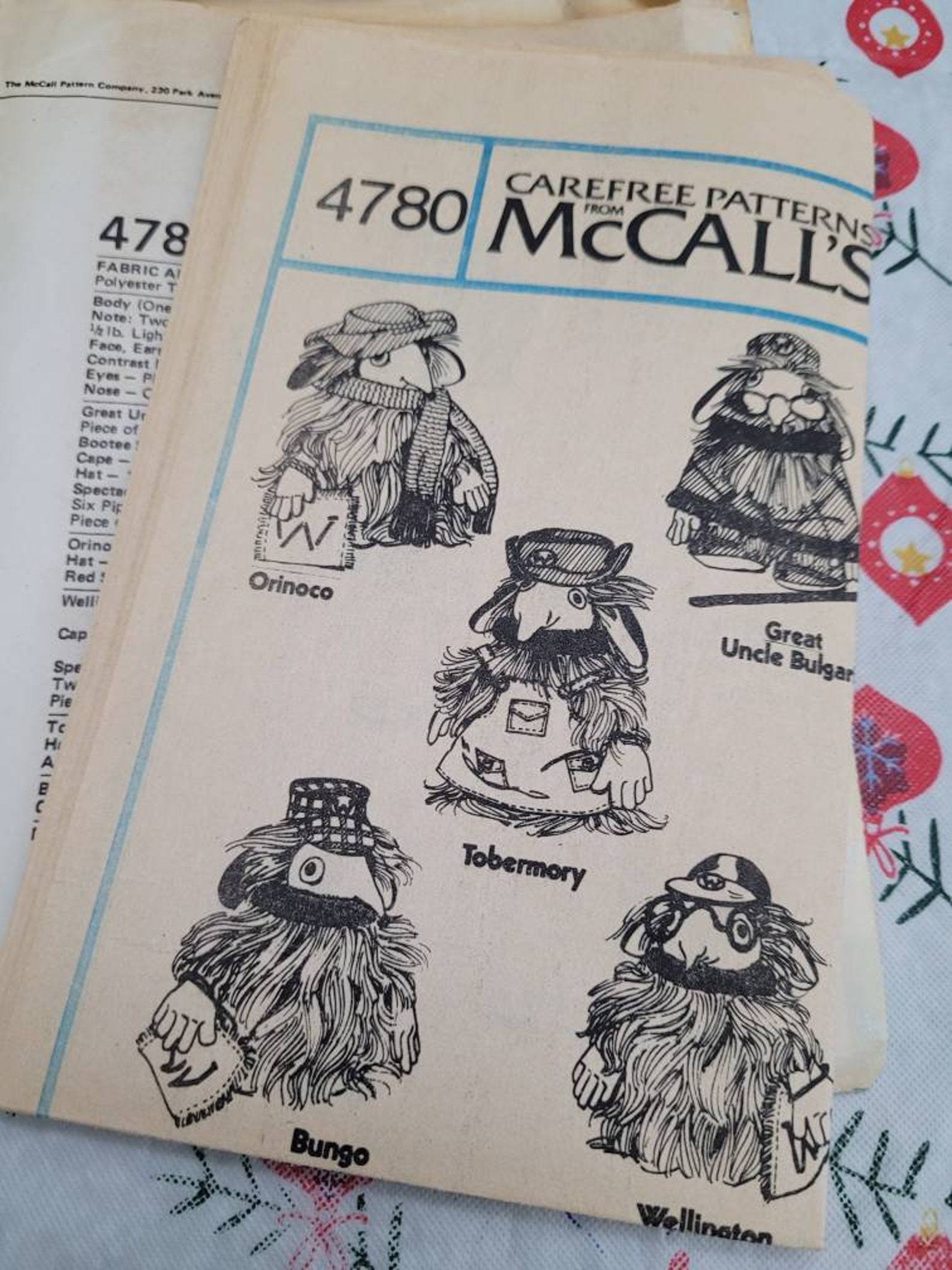 UNCUT: Mccall's 4780 Sewing Pattern for Wombles, It's a Wombleful World ...