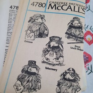 UNCUT: Mccall's 4780 Sewing Pattern for Wombles, It's a Wombleful World ...