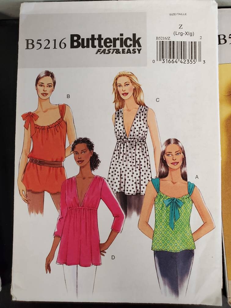 UNCUT: Easy Sewing Patterns Butterick 4849, Butterick 5216, Butterick ...