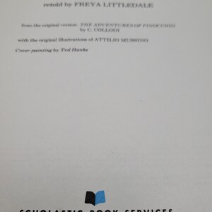 Pinocchio Retold by Freya Littledale From the Original Version by C ...