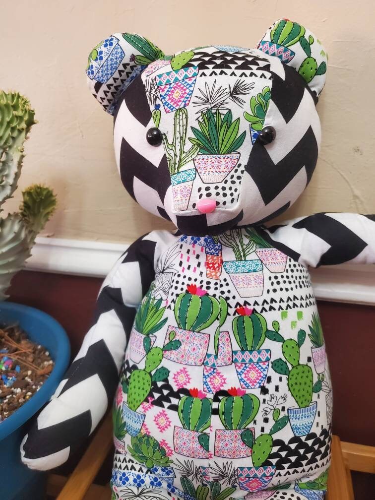 Cute Plant / Cactus Teddy Bear / Plush Sewn With 100% Cotton - Etsy UK