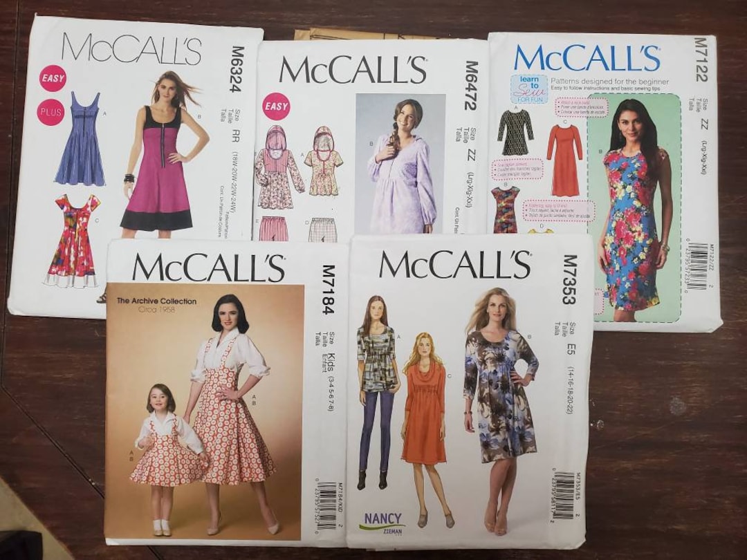 UNCUT: Mccall's 6324, Mccall's 6472, Mccall's 7122/learn to Sew Mccall ...