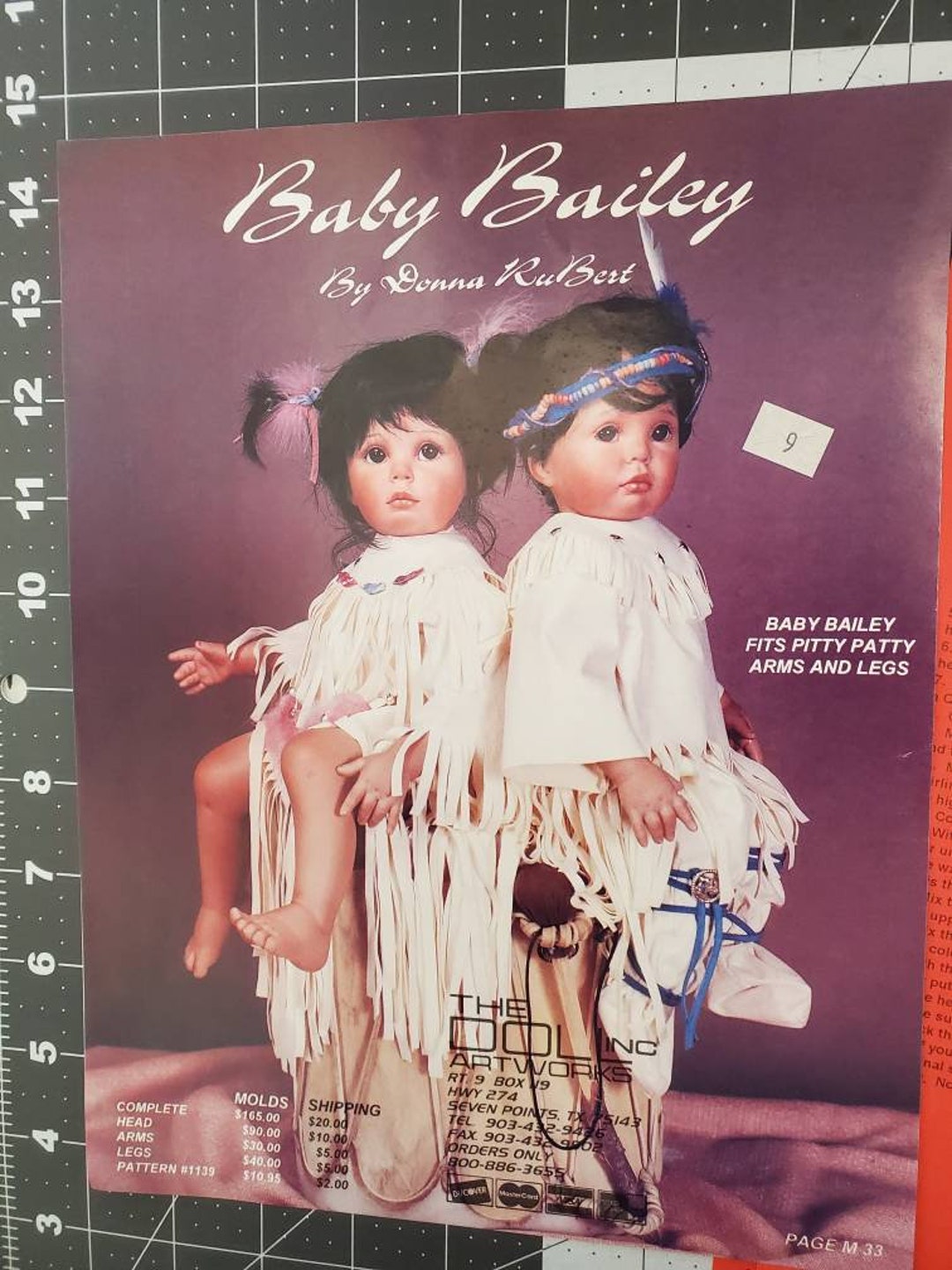 The Doll Artworks Inc Pattern DA 1213, DA 1301 / 9" Baby Bailey Doll ...