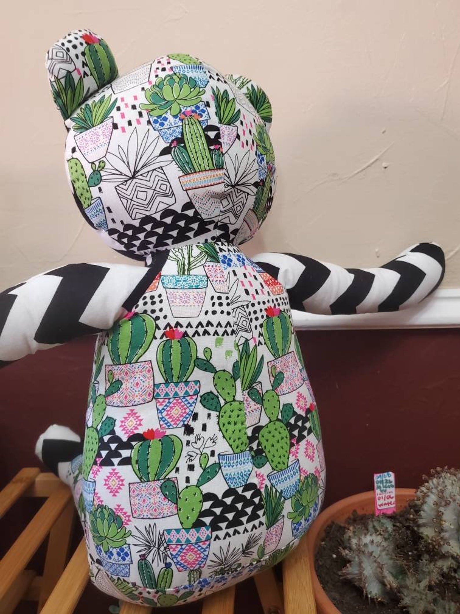 Cute Plant / Cactus Teddy Bear / Plush Sewn With 100% Cotton - Etsy UK