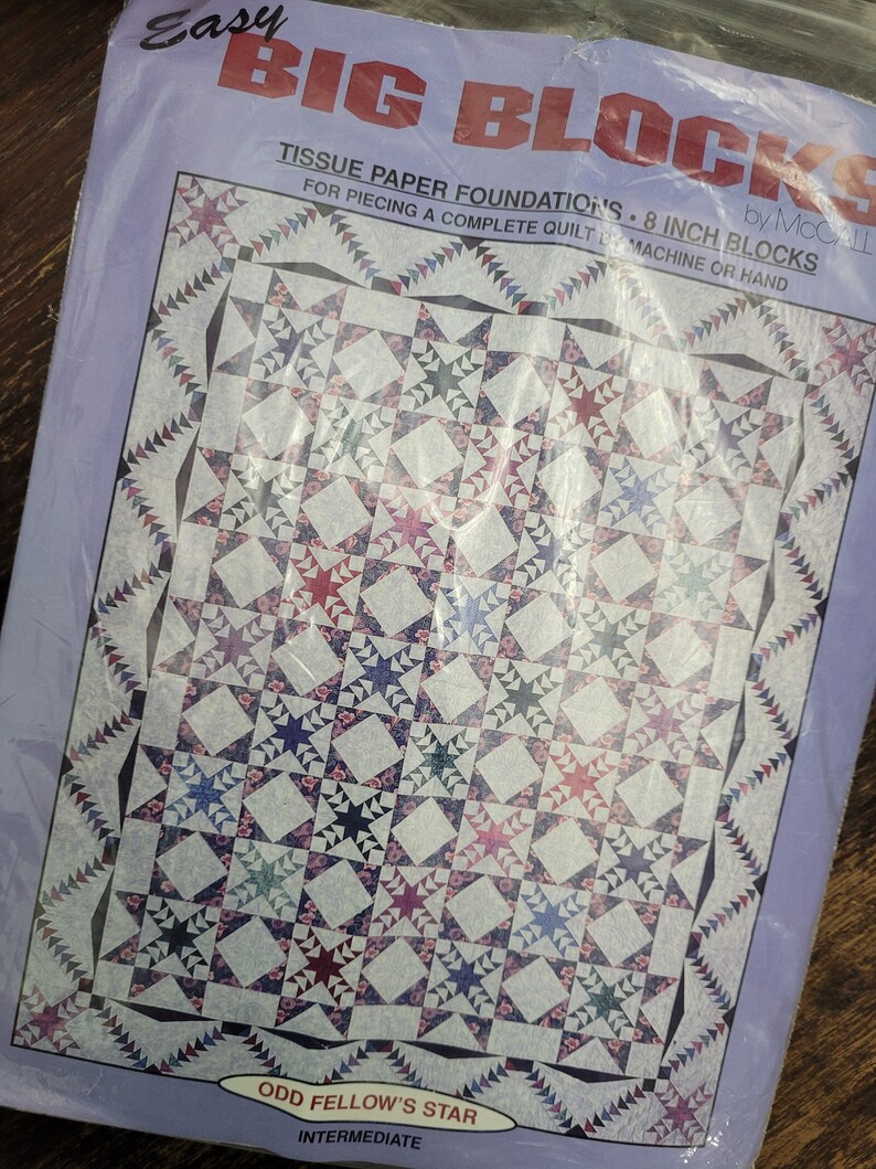 Mccall's B508, Easy Big Blocks, Odd Fellow's Star Pattern, Tissue Paper ...