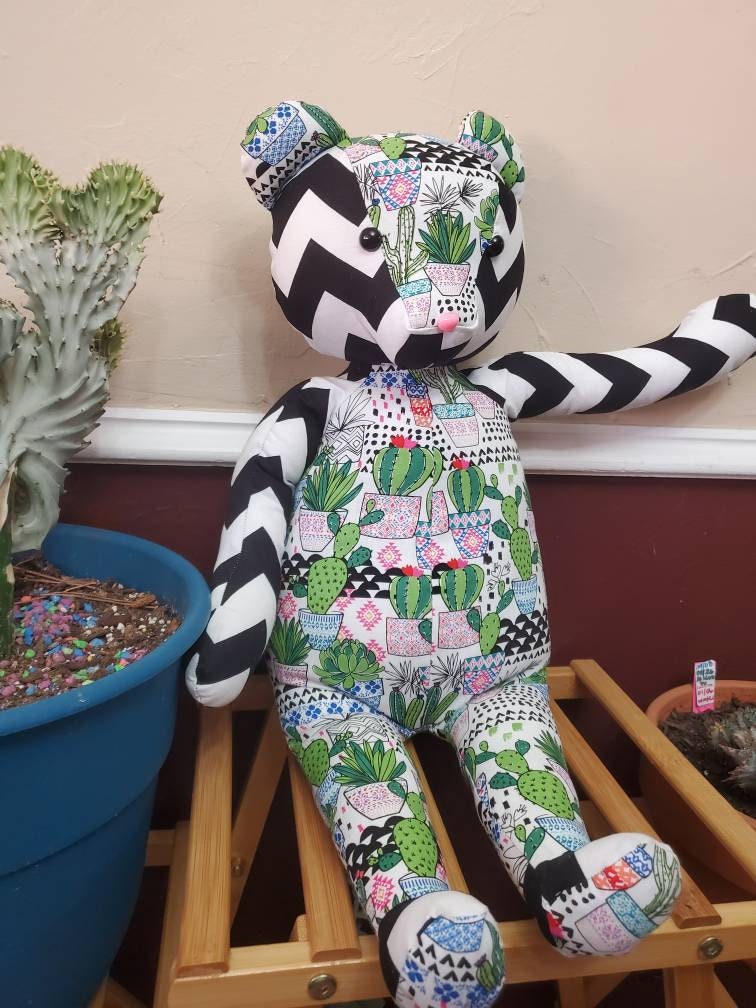 Cute Plant / Cactus Teddy Bear / Plush Sewn With 100% Cotton - Etsy UK