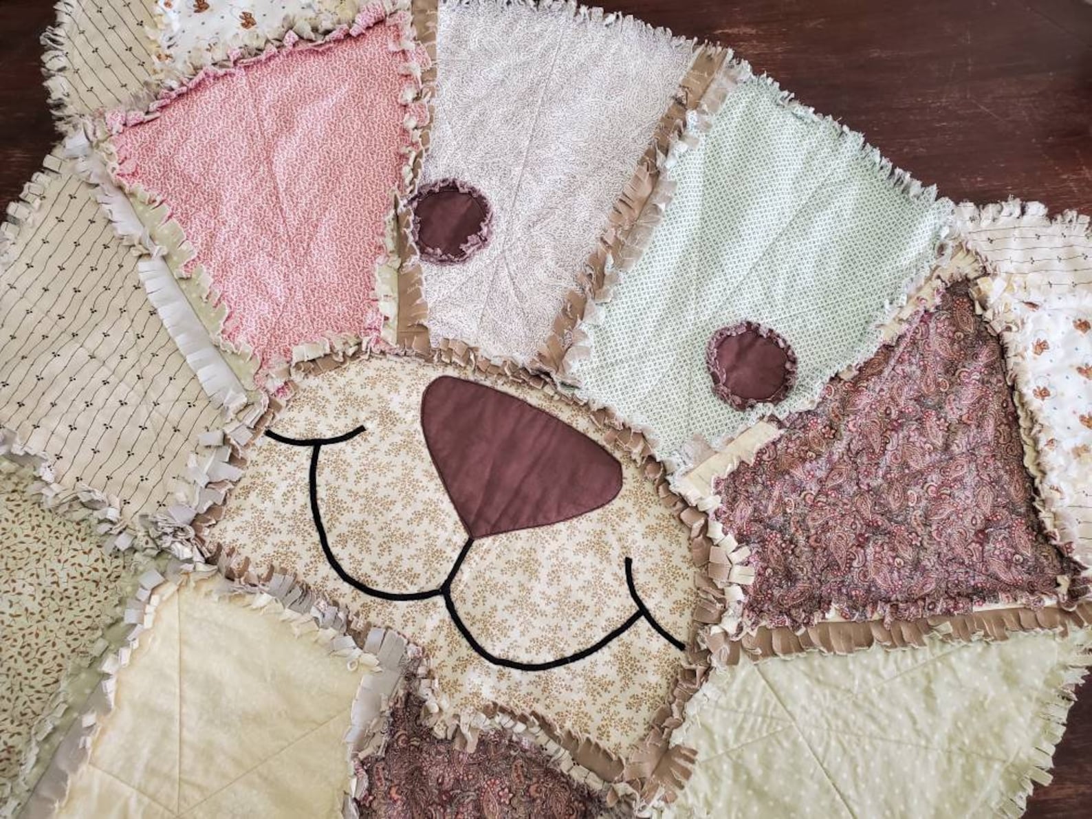 Teddy Bear Rag Quilt for Toddler Gift, Newborn Gift, Baby Shower ...