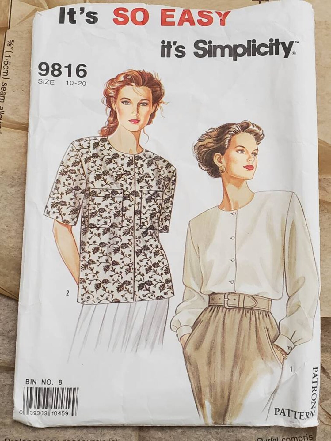 CUT & Complete: Simplicity 9816 Pattern, Misses' Blouse Pattern, Front ...